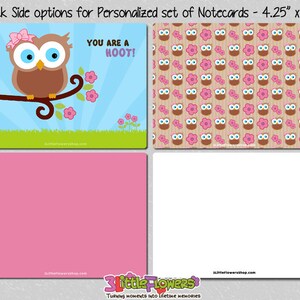 Owl Note Cards Set of Personalized Note Cards 4.25 X 5.5 | Etsy