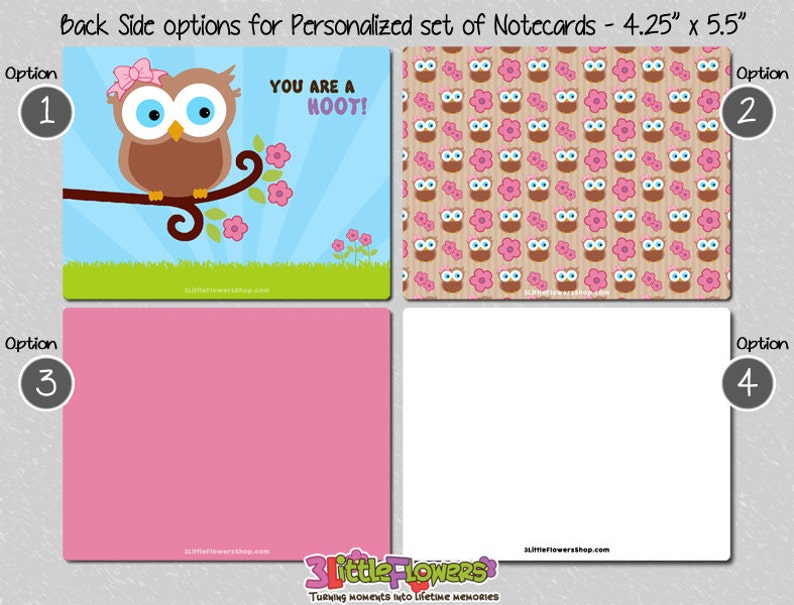 Owl Note Cards Set of Personalized Note Cards 4.25 X 5.5 - Etsy