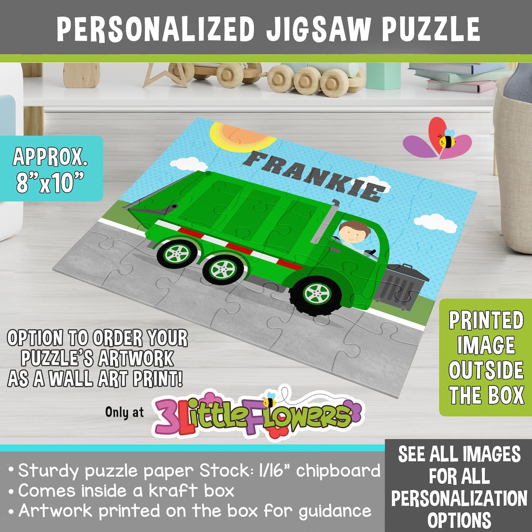 Personalized Garbage Truck Puzzle - Personalized 8 X 10" Puzzle ...