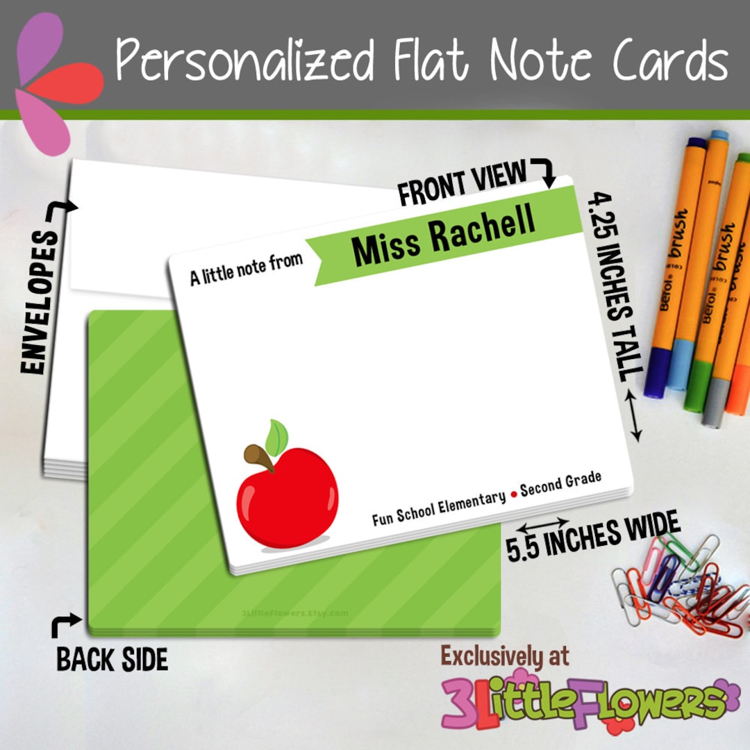 Cartes de notes de lenseignant Jeu de cartes de notes personnalisées ...