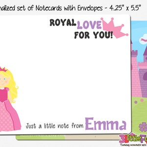 Princess Note Cards Set of Personalized Note Cards 4.25 X - Etsy
