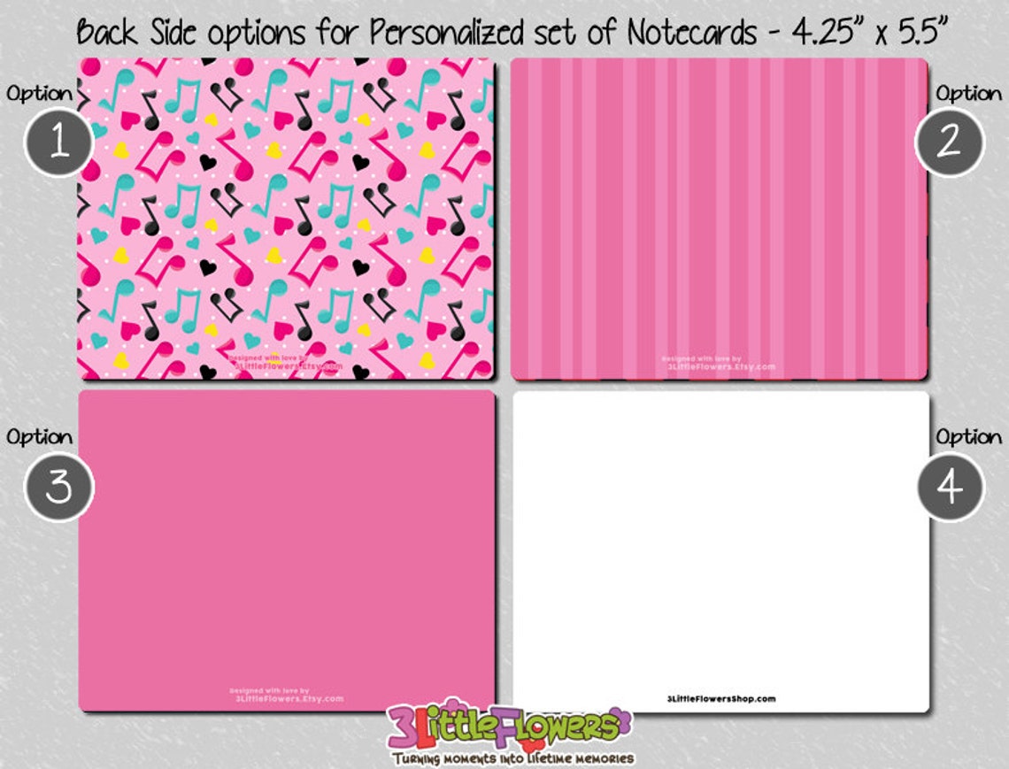 Rock Girl Note Cards Set of Personalized Note Cards 4.25 - Etsy