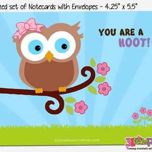 Owl Note Cards Set of Personalized Note Cards 4.25 X 5.5 - Etsy