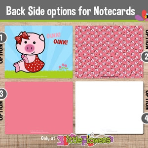 Pig Note Cards Set of Personalized Note Cards 4.25 X 5.5 Double-sided ...