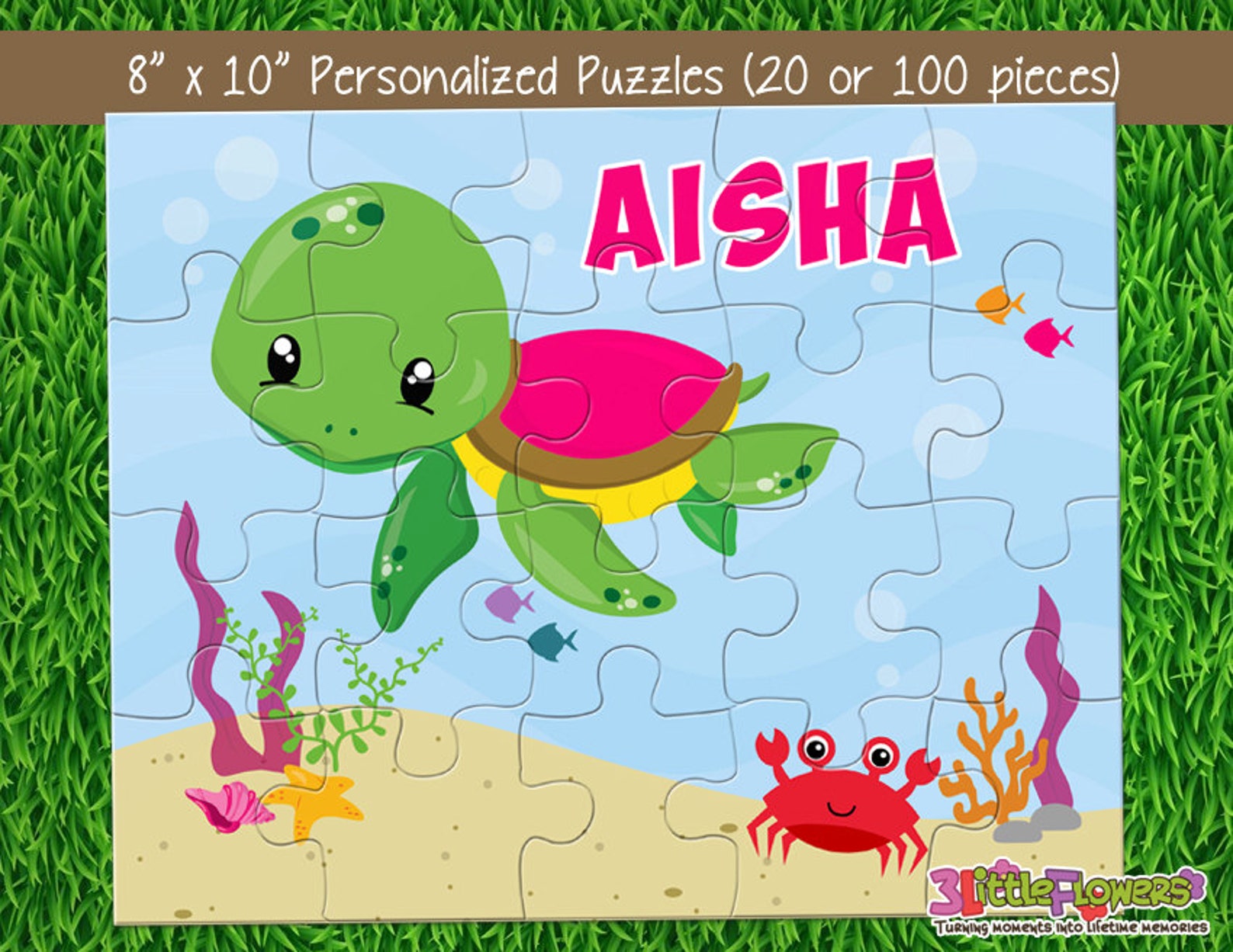 Sea Turtle Puzzle Personalized 8 X 10 Puzzle | Etsy