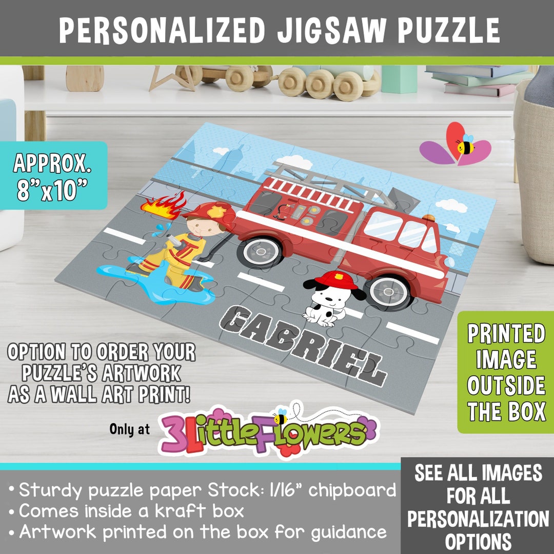 Firefighters Puzzle - Personalized 8 X 10 Puzzle - Personalized Name ...