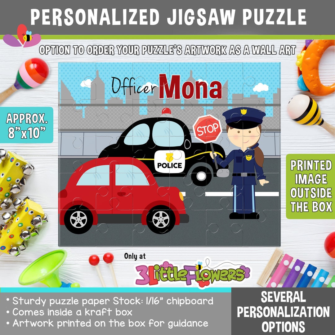 Personalized Police Officer Puzzle: 30-piece Name Puzzle (add Wall Art ...