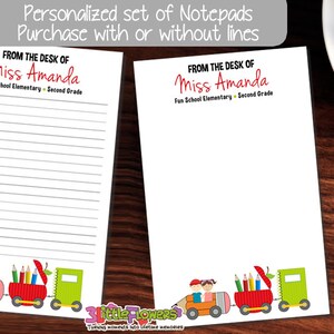 Teacher Notepads - School Train Notepads - Personalized Notepads ...