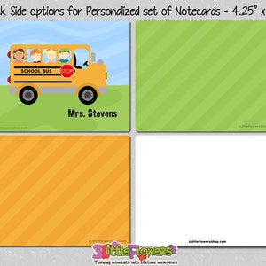 Teacher Note Cards - Set of Personalized Note Cards - Double-sided and ...