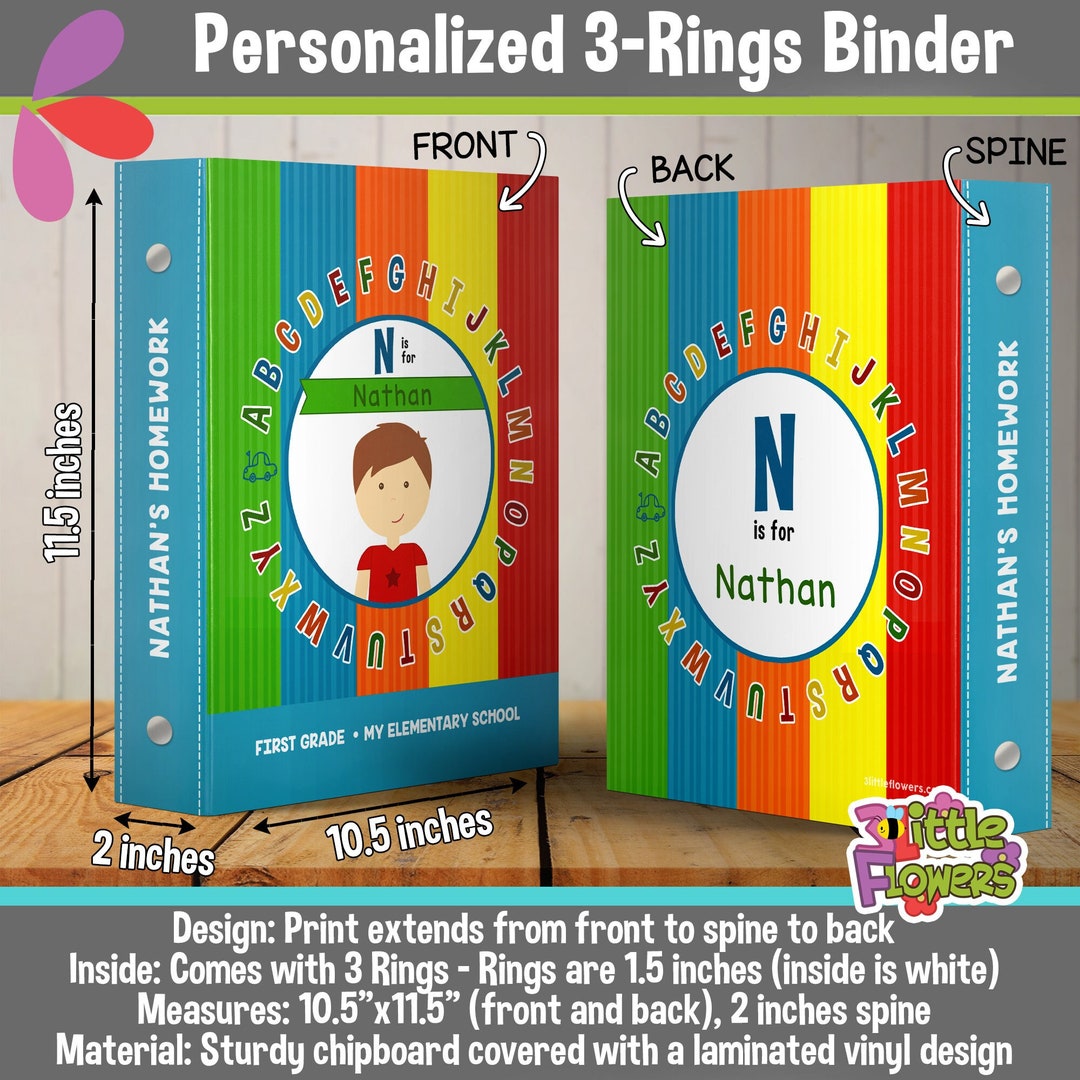 Little Me Alphabet Boy Binder - Personalized 3 Ring Binder 2 Inches ...