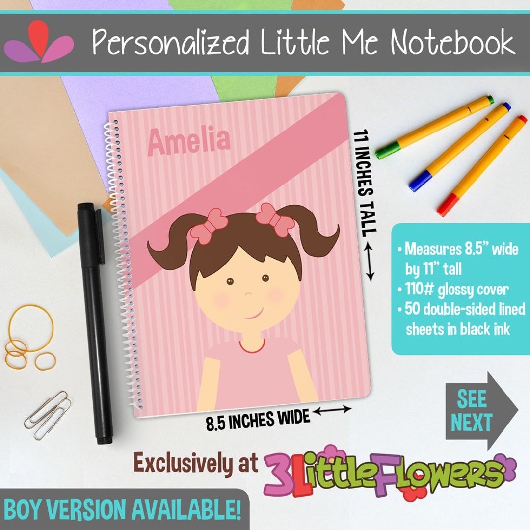 Little Me Notebook - Personalized Spiral Notebook - Personalized ...