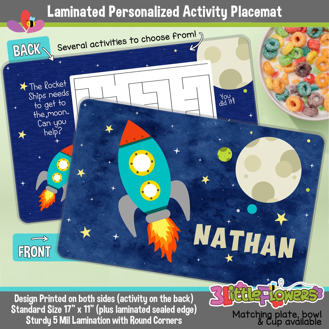 Personalized Spaceship Placemat - Personalized Placemat for Kids ...