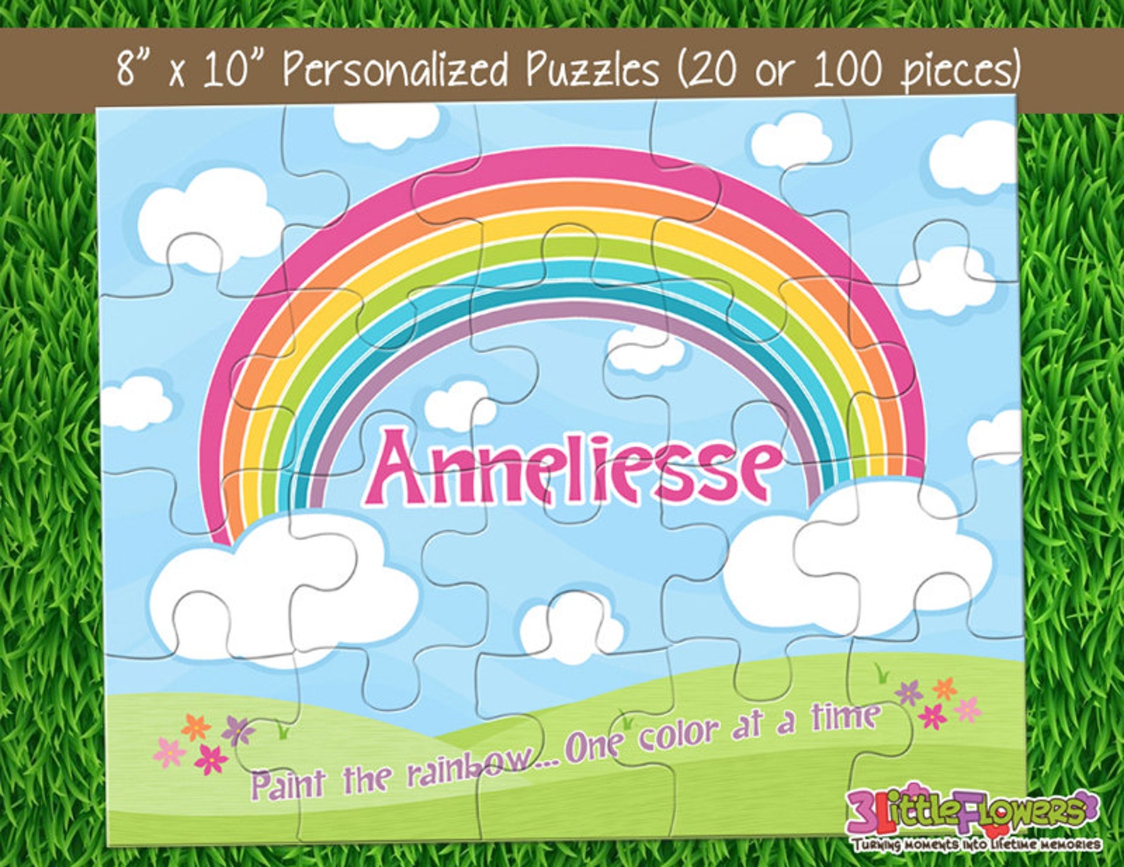 Personalized Rainbow Puzzle Personalized 8 X 10 - Etsy