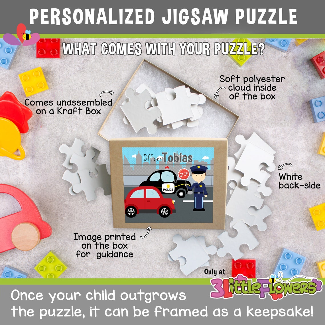 Policeman Puzzle - Personalized 8 X 10 Puzzle - Personalized Name ...