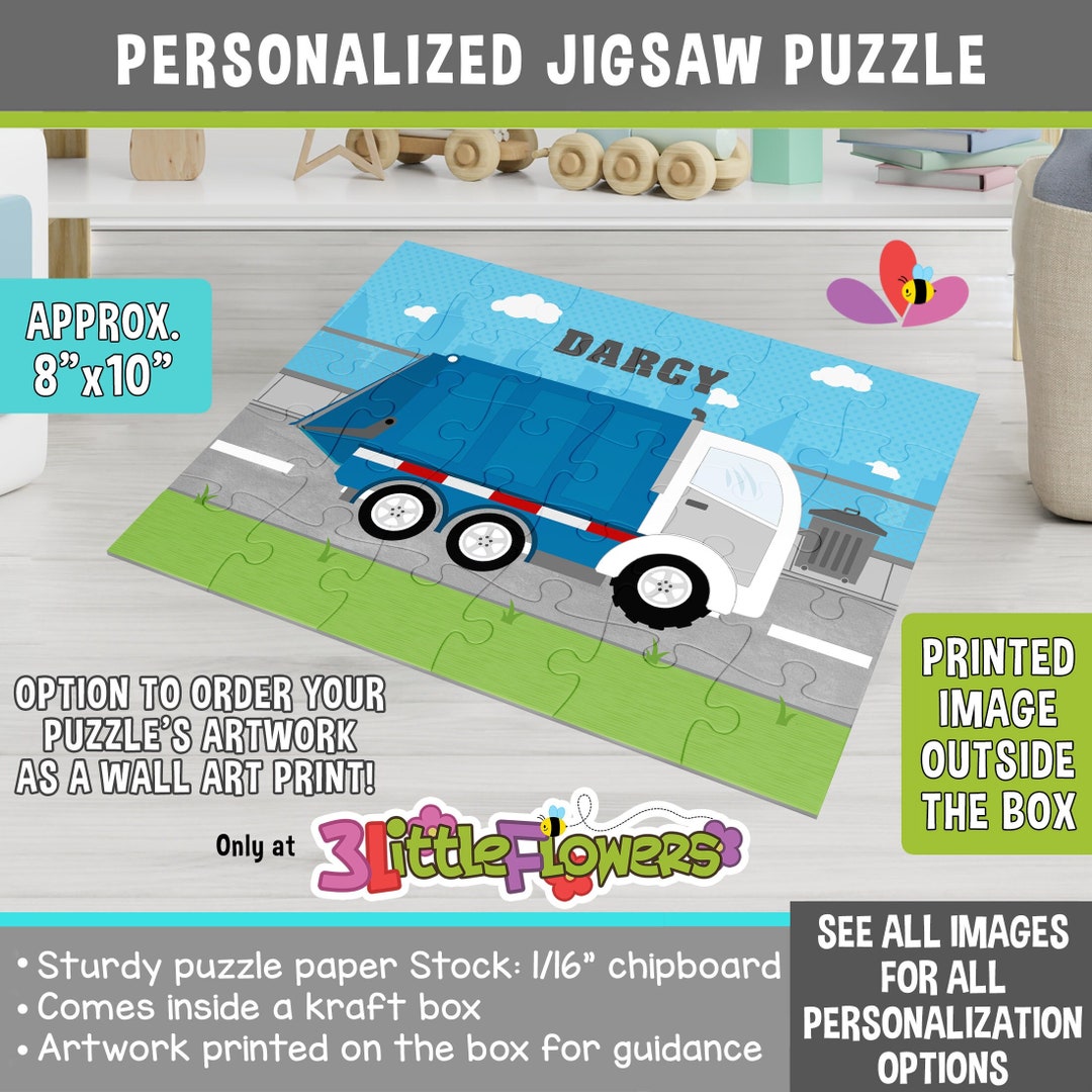 Personalized Garbage Truck Puzzle - Personalized 8 X 10" Puzzle ...