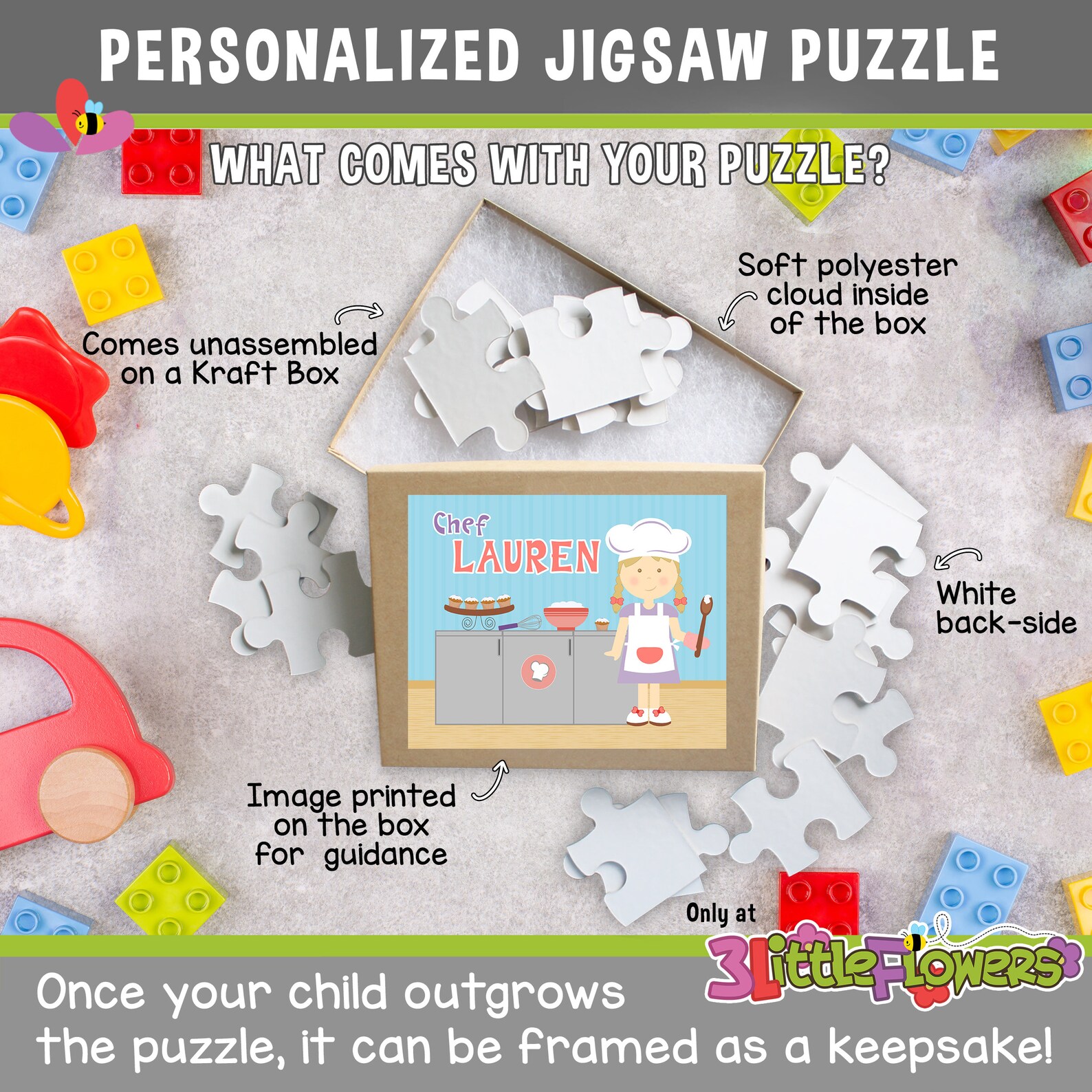 Personalized Little Chef Puzzle Personalized 8 X - Etsy