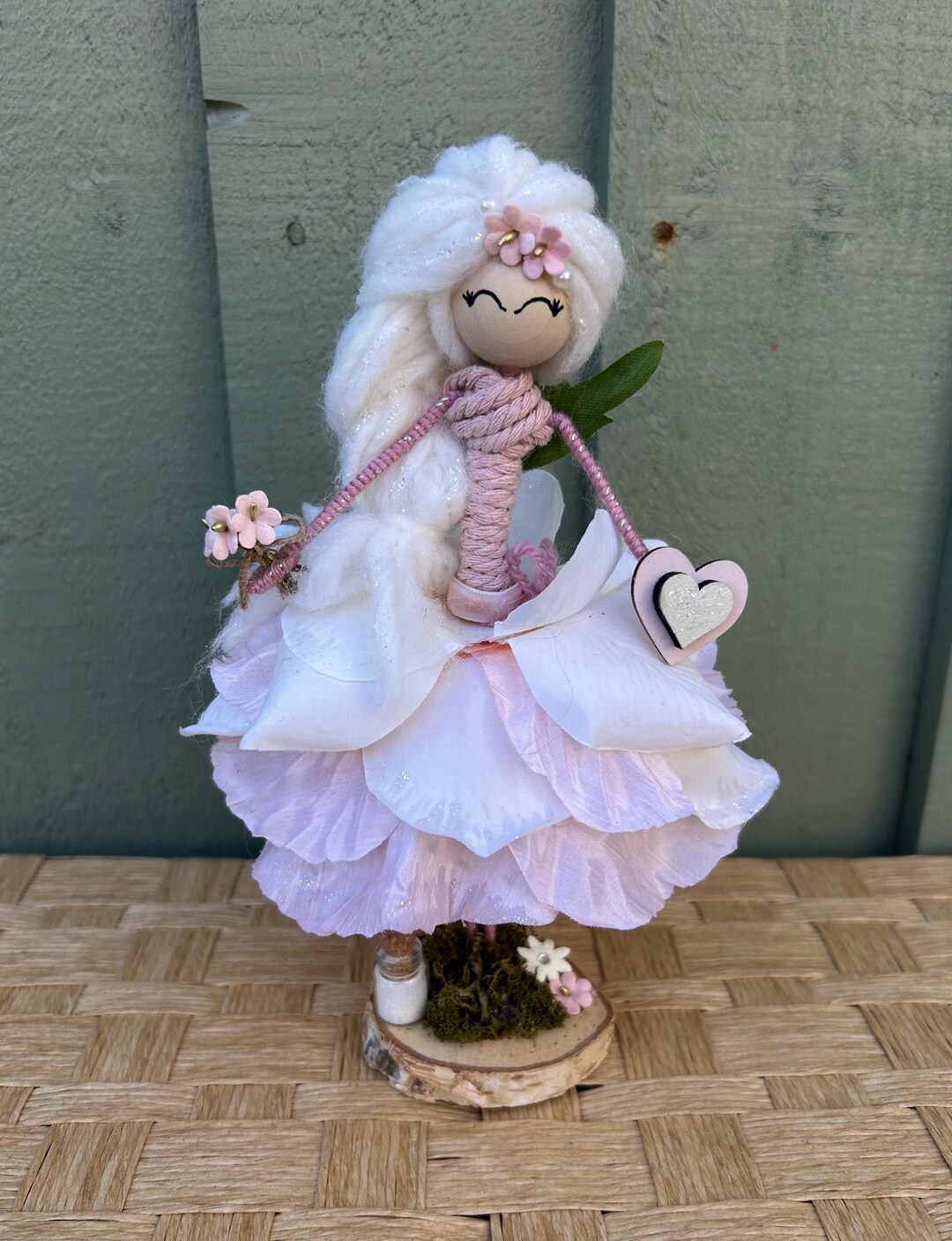 Handmade Flower Fairy Rosa, Pink Fairy Figure, Flower Fairy, Custom ...