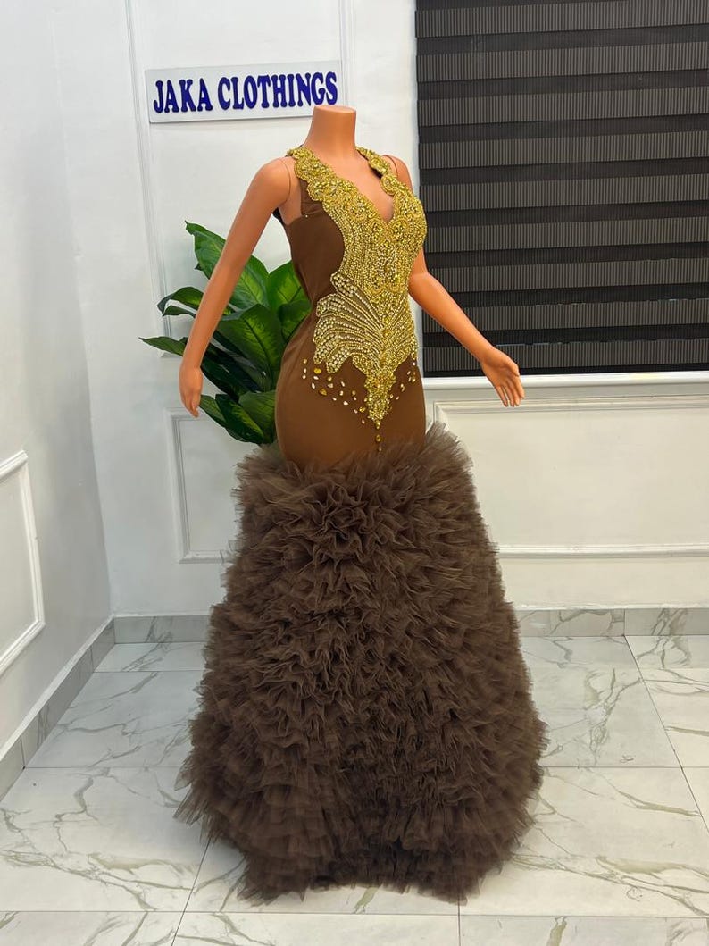 Handmade Brown Prom Dress & Bespoke Suit: Matching Couple Set - Etsy