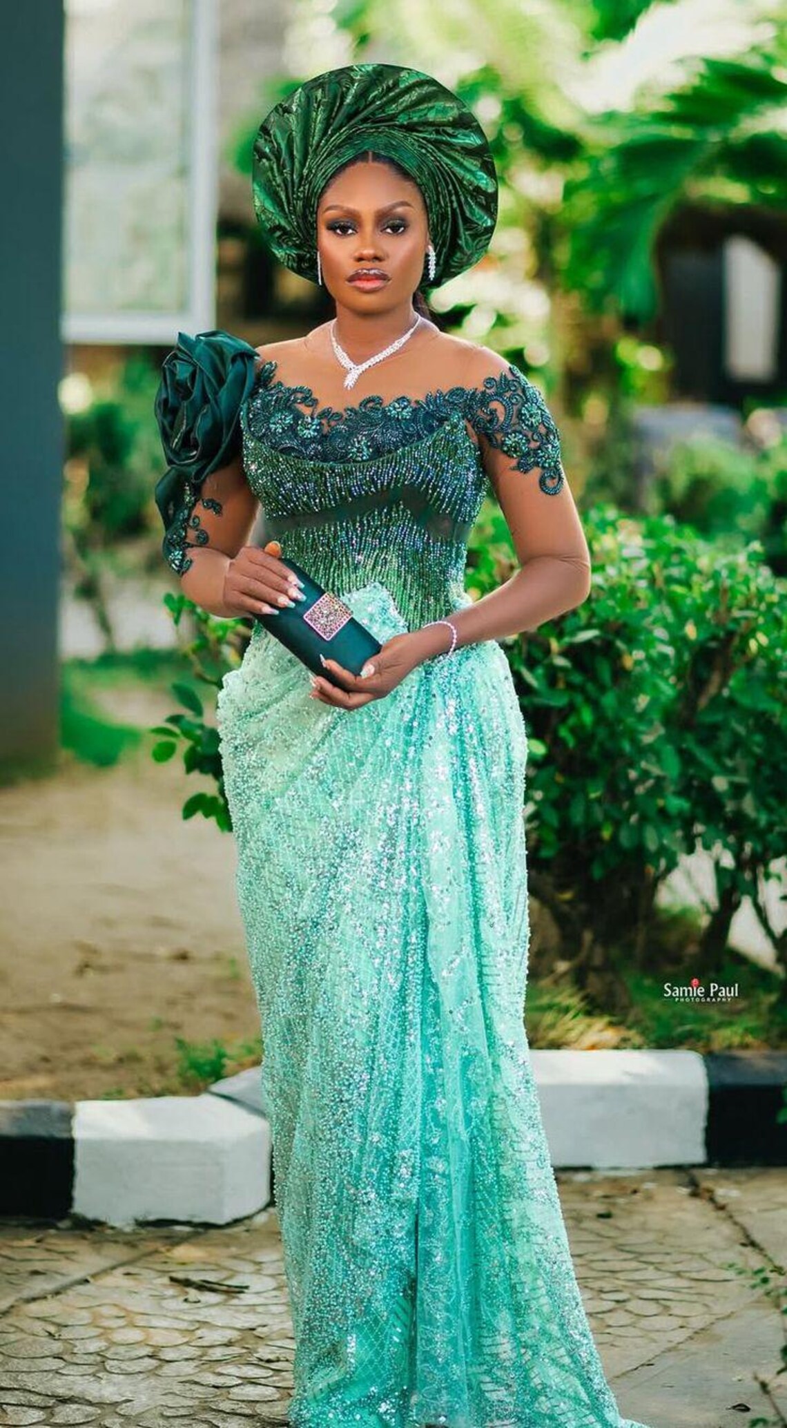 Handmade African Wrapper Illusion Dress: Nigerian Wedding Occasion Gown ...