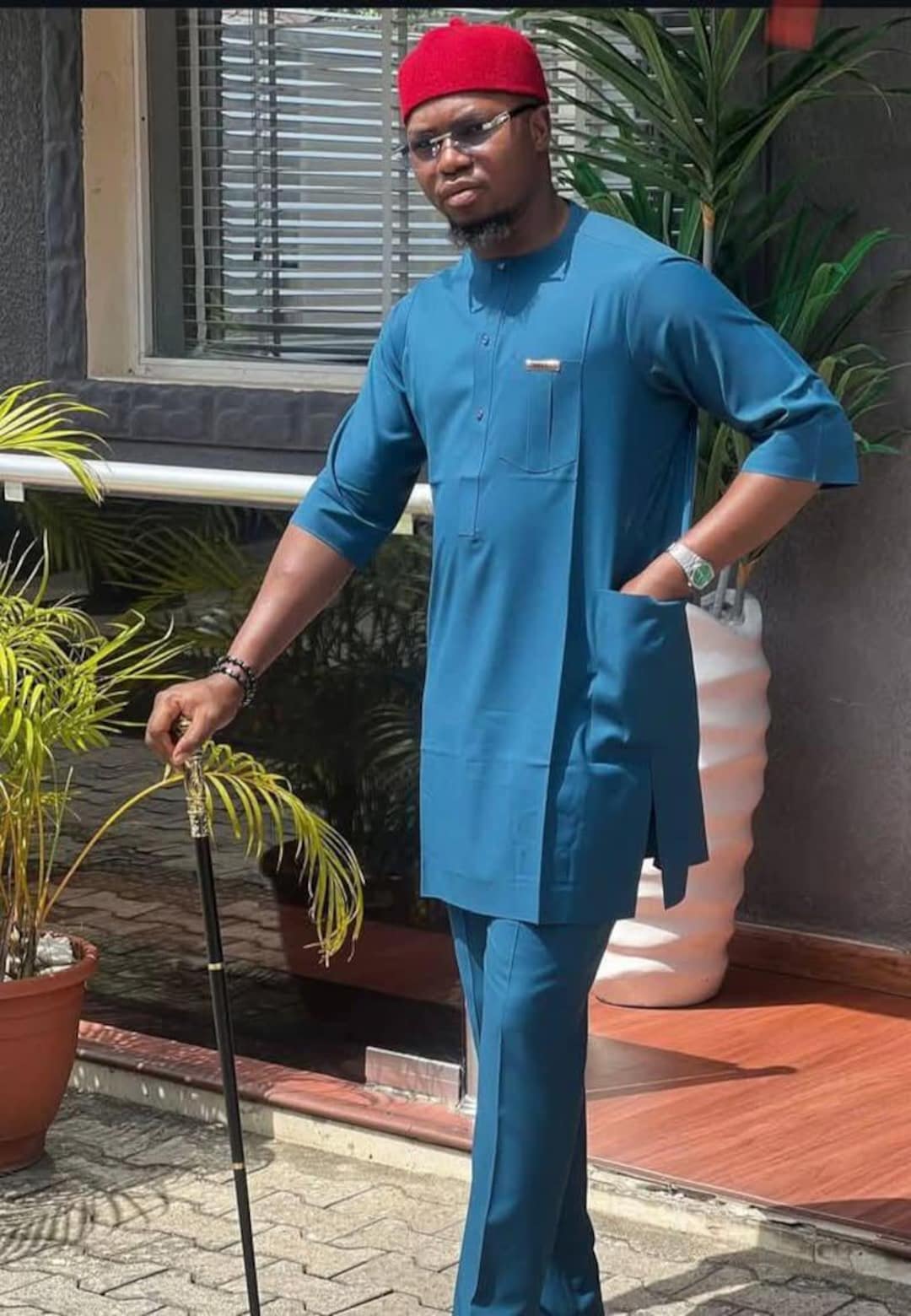 Blue Senator Suit: African Men's Wedding Outfit - Etsy