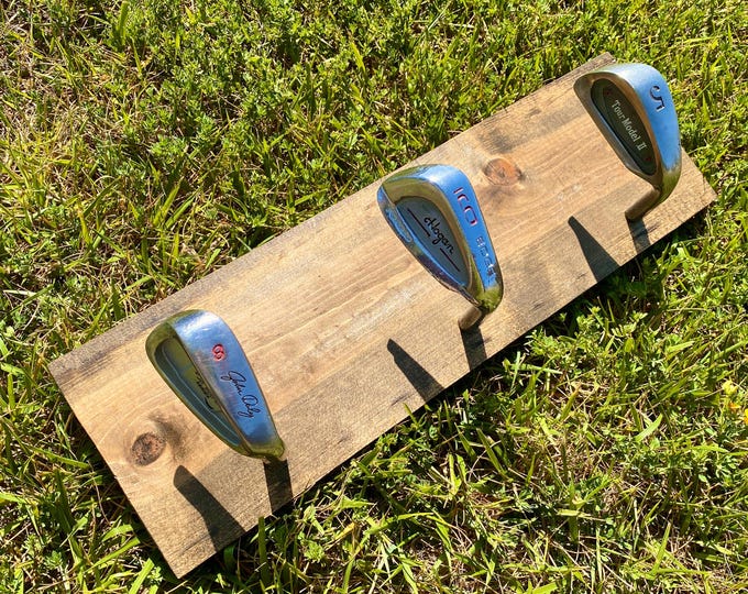 Handcrafted Vintage Golf Club Walnut Espresso Coat / Hat Rack | Wall ...