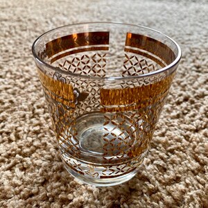 Rare Vintage 1950s/1960s Starlyte Gold Floral Lowball Rocks Cocktail ...