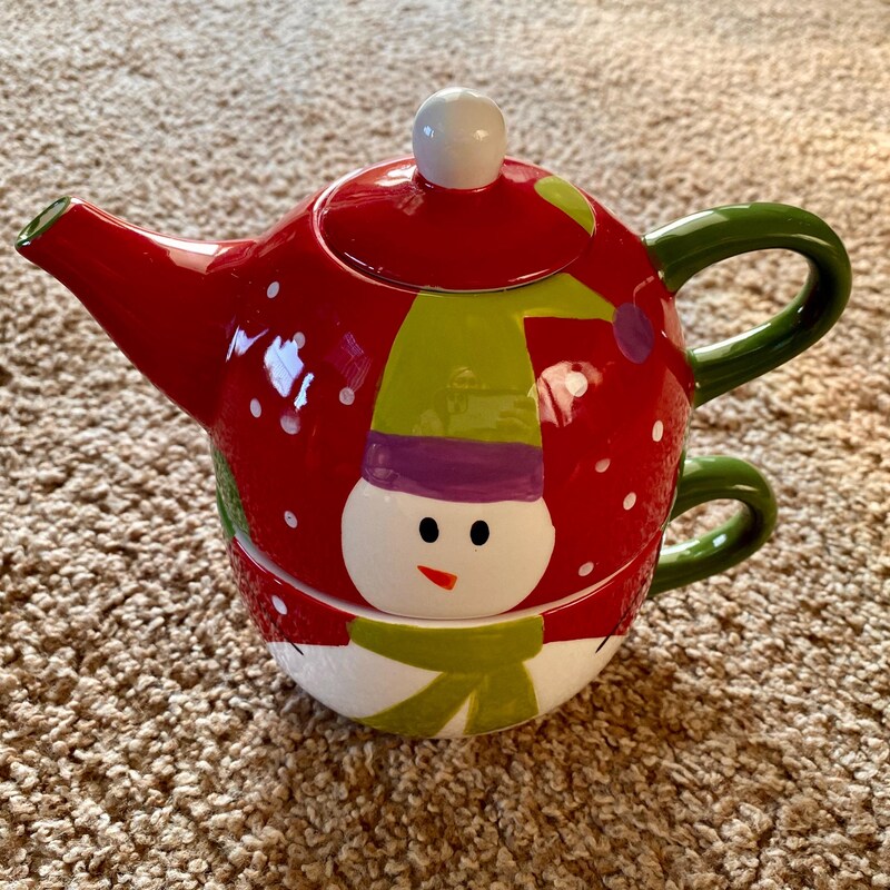 Snowman Teapot - Etsy