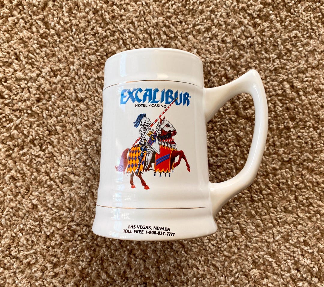 Vintage (1990s) Excalibur Hotel & Casino Las Vegas White Ceramic 18oz ...