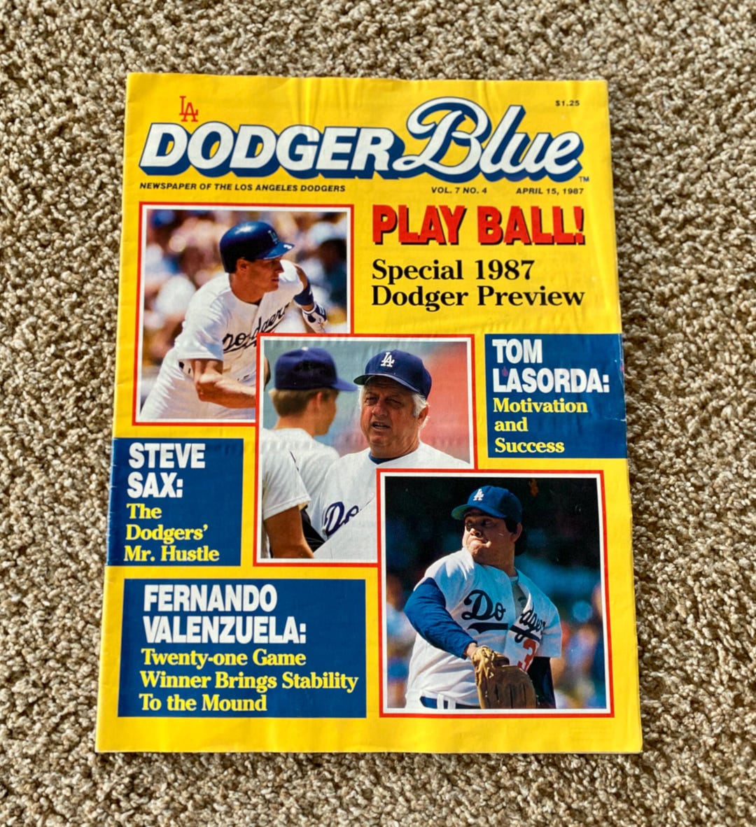 Vintage 1987 "dodger Blue" LA Dodgers Magazine: Valenzuela & Lasorda - Etsy