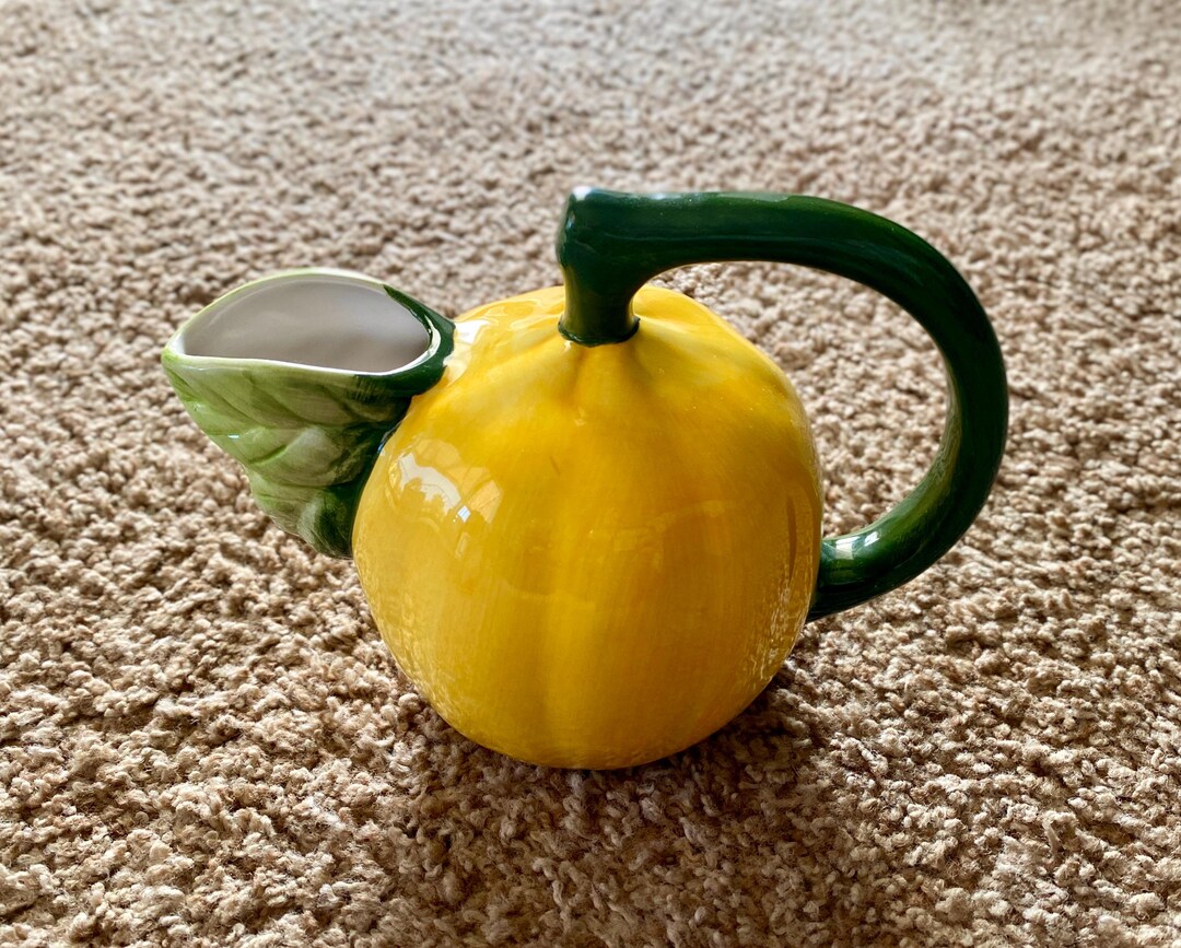 Vintage (1990s) Hand-painted Ceramic Lemon Pitcher / Creamer | Vintage ...