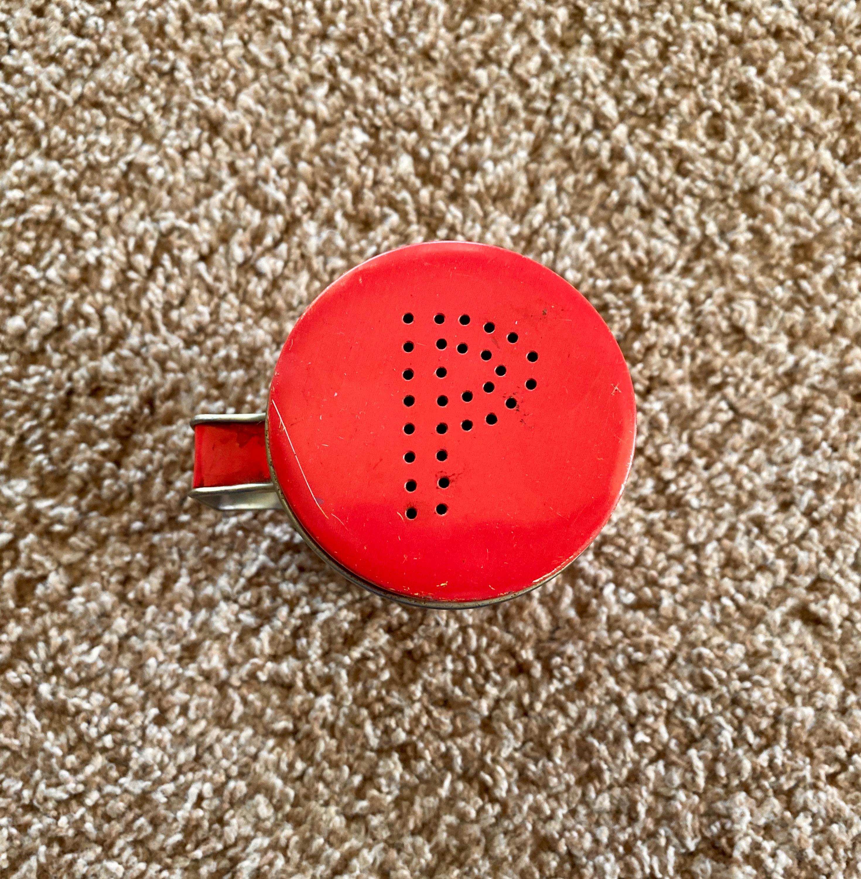 Vintage Red Striped Tin Pepper Shaker - New Design Inc. - Etsy