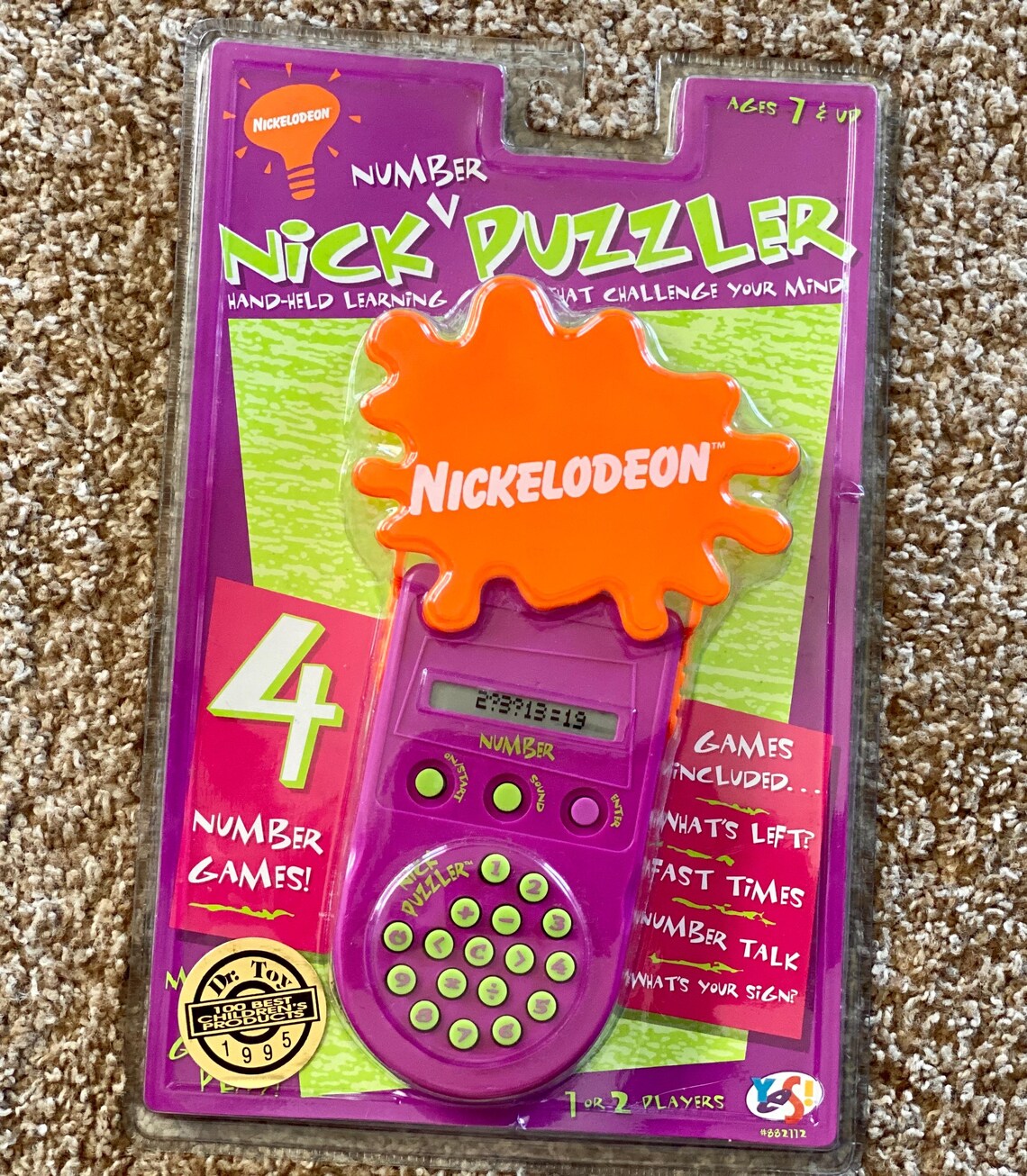 Vintage (1995) Nickelodeon Nick Number Puzzler Hand-held Electronic ...