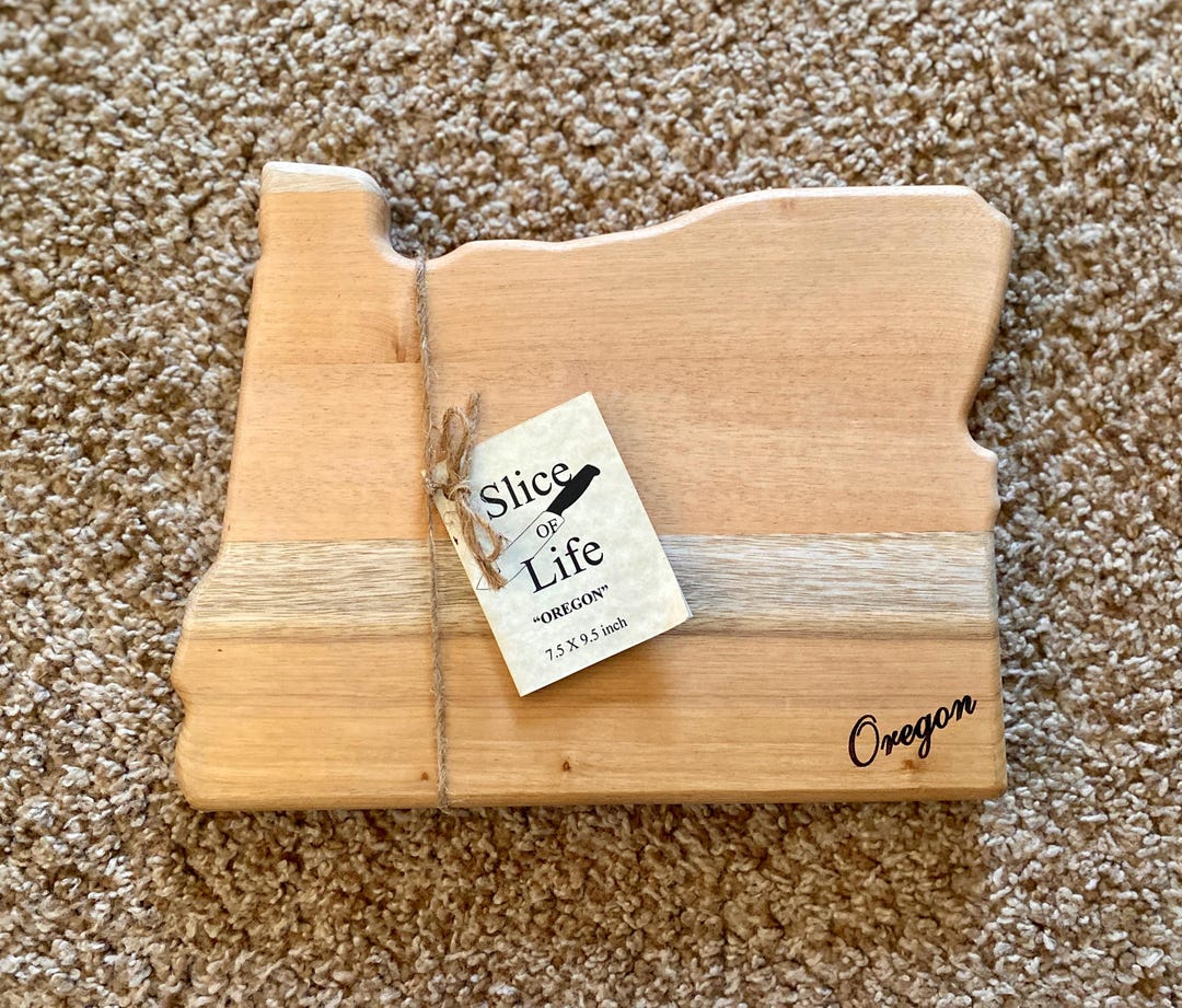 Oregon Shaped Myrtle Wood Cutting / Charcuterie Board 9.5" L by Slice ...