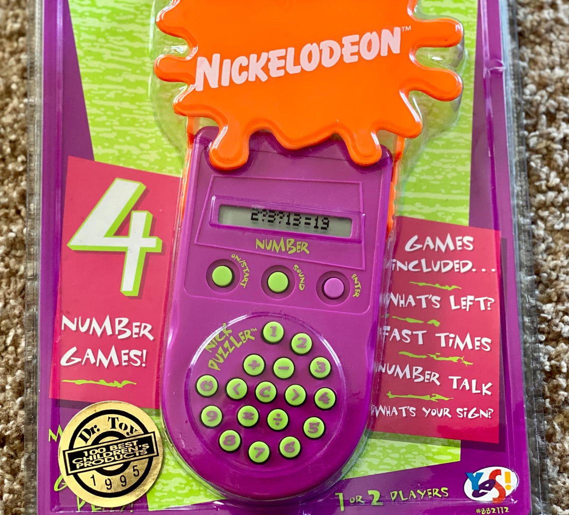 Vintage (1995) Nickelodeon Nick Number Puzzler Hand-held Electronic ...