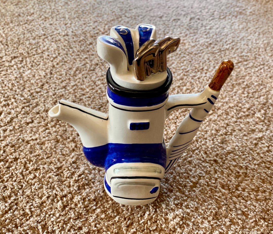 Rare Vintage (1980s) Golf Bag Porcelain Teapot With Lid by Richard ...