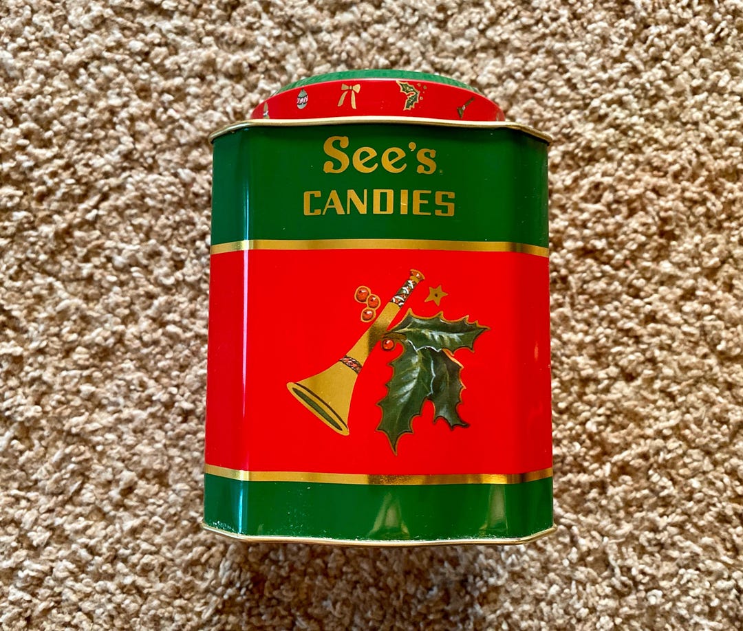 Vintage 1996 See's Candy Collectible Christmas Tin With Lid Vintage ...