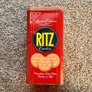Vintage (1986) Limited Edition Nabisco Ritz Crackers 16oz. 10" Tall Tin ...