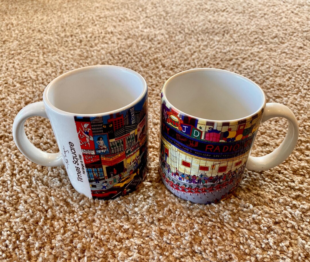 Vintage (1989 & 1993) "times Square" and "radio City" New York Ceramic ...