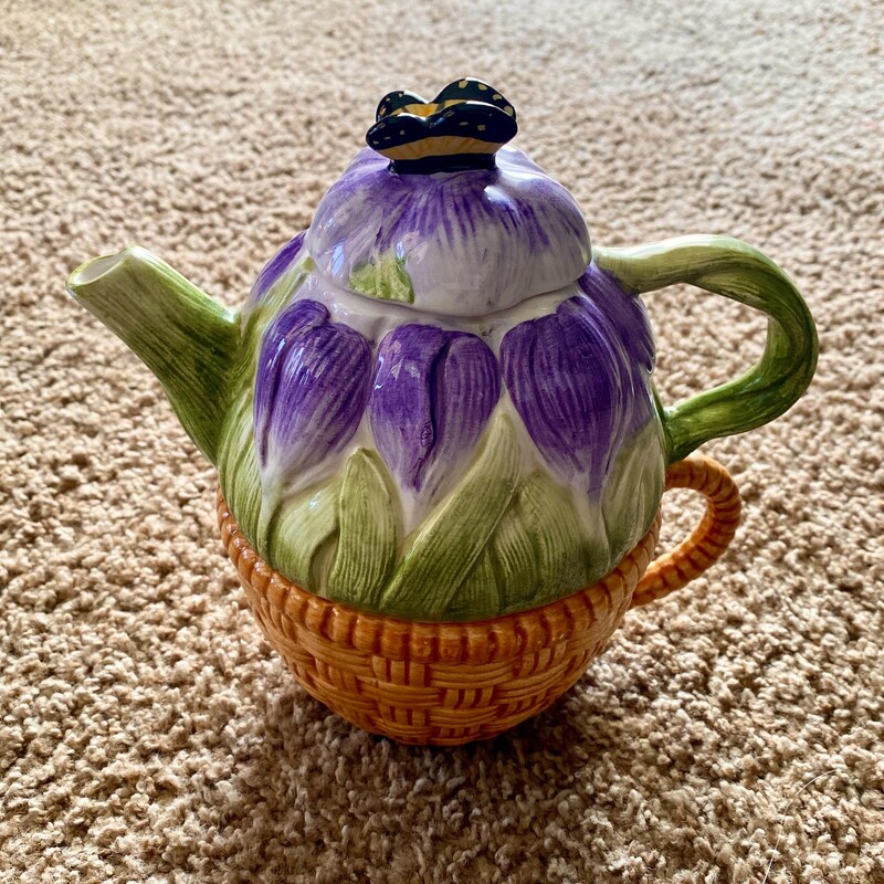 Purple Teapot - Etsy
