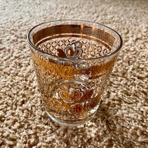 Rare Vintage 1950s/1960s Starlyte Gold Floral Lowball Rocks Cocktail ...