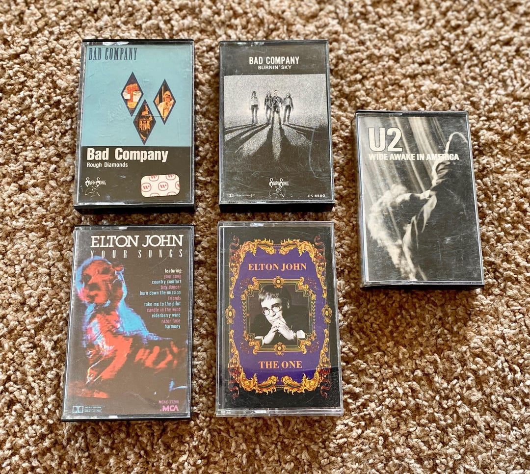 Vintage Rock Cassette Tapes: Bad Company, Elton John, U2 (pre-owned) - Etsy