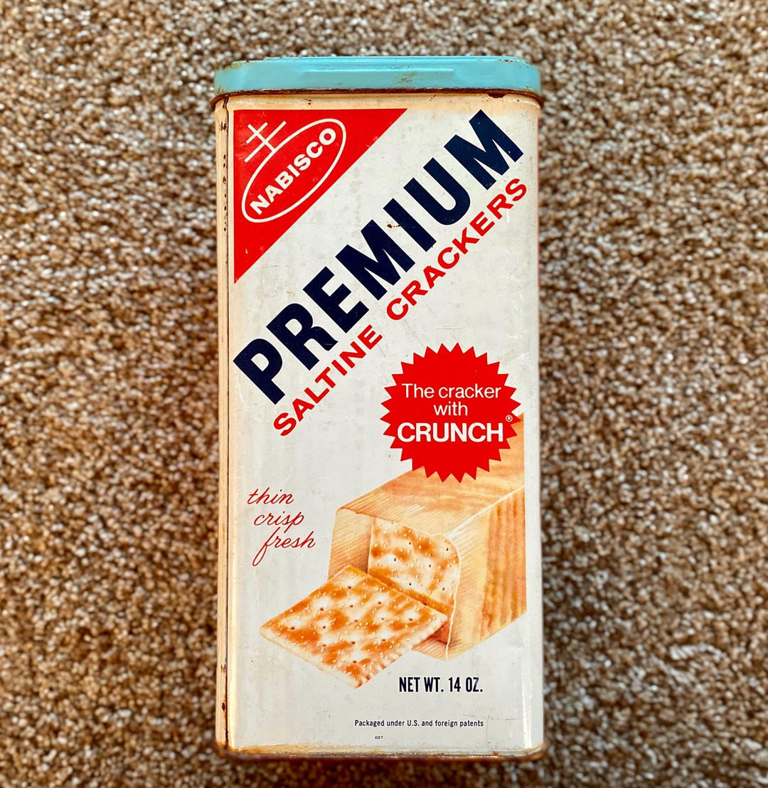 Vintage (1969) Nabisco Premium Saltine Crackers 14oz. Tin Container ...