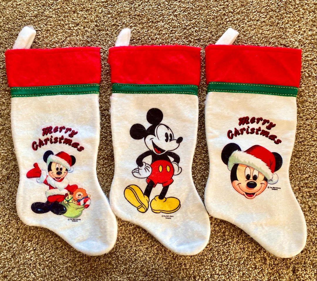 Vintage (1980s) Disney Mickey Mouse Felt Christmas Stockings | You ...