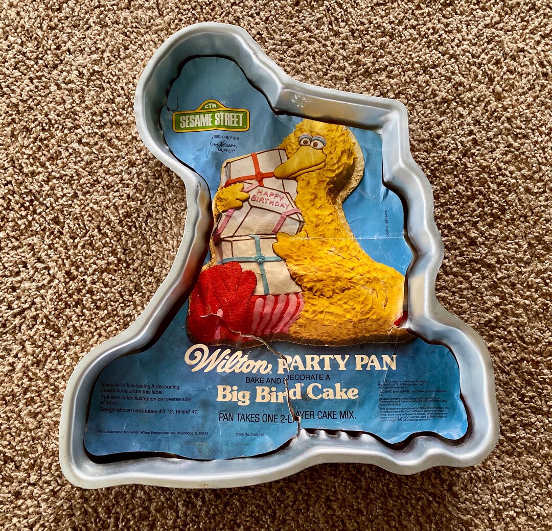 Vintage (1978) Sesame Street Big Bird Cake 15.5" Cake Baking Metal Pan ...