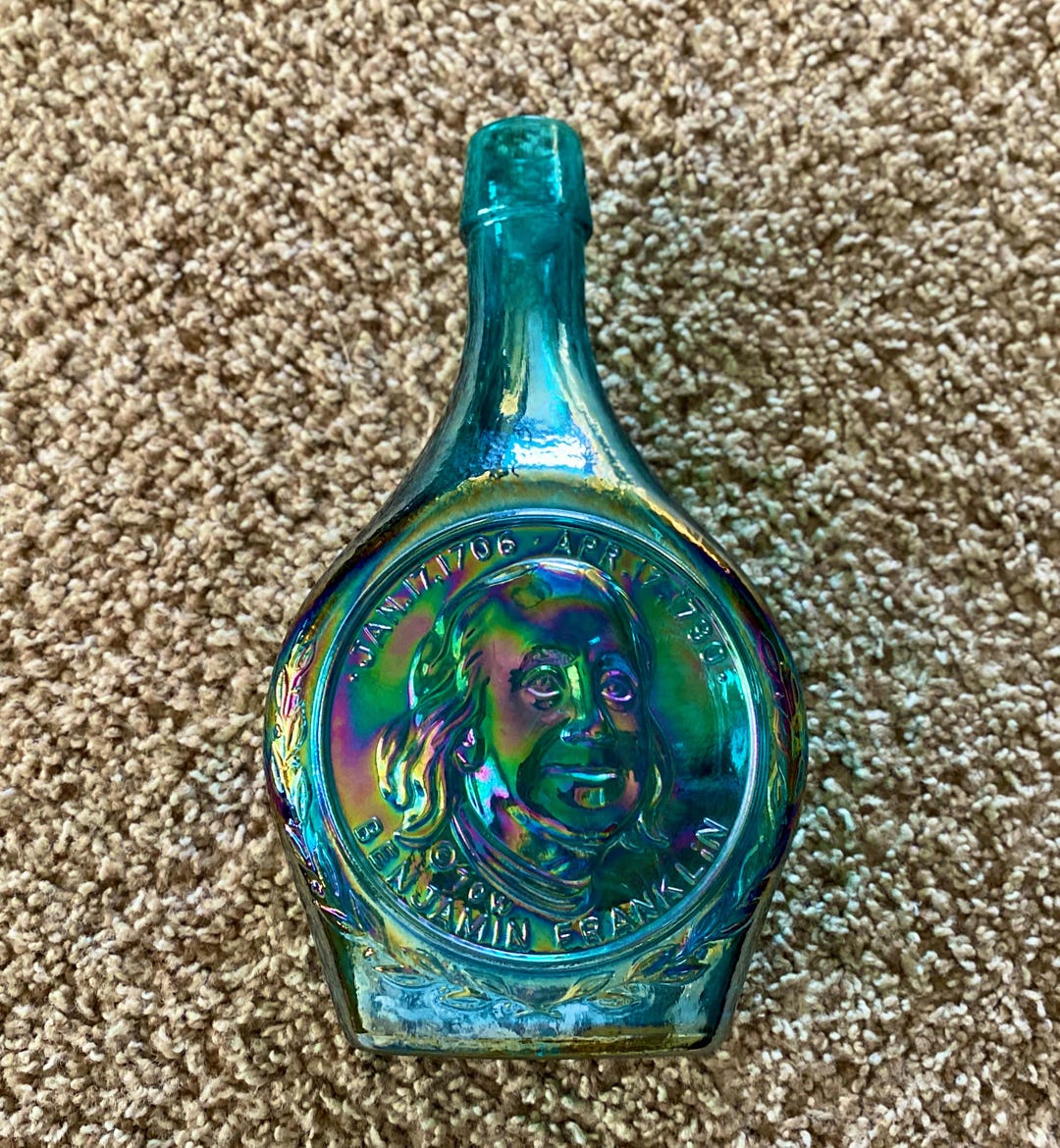 Vintage 1970s Wheaton Glass Ben Franklin Iridescent Carnival Glass ...