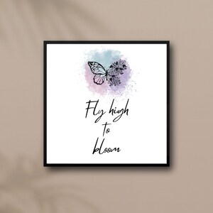 Inspirational Butterfly Quote Print | Minimalist Positive Affirmations ...