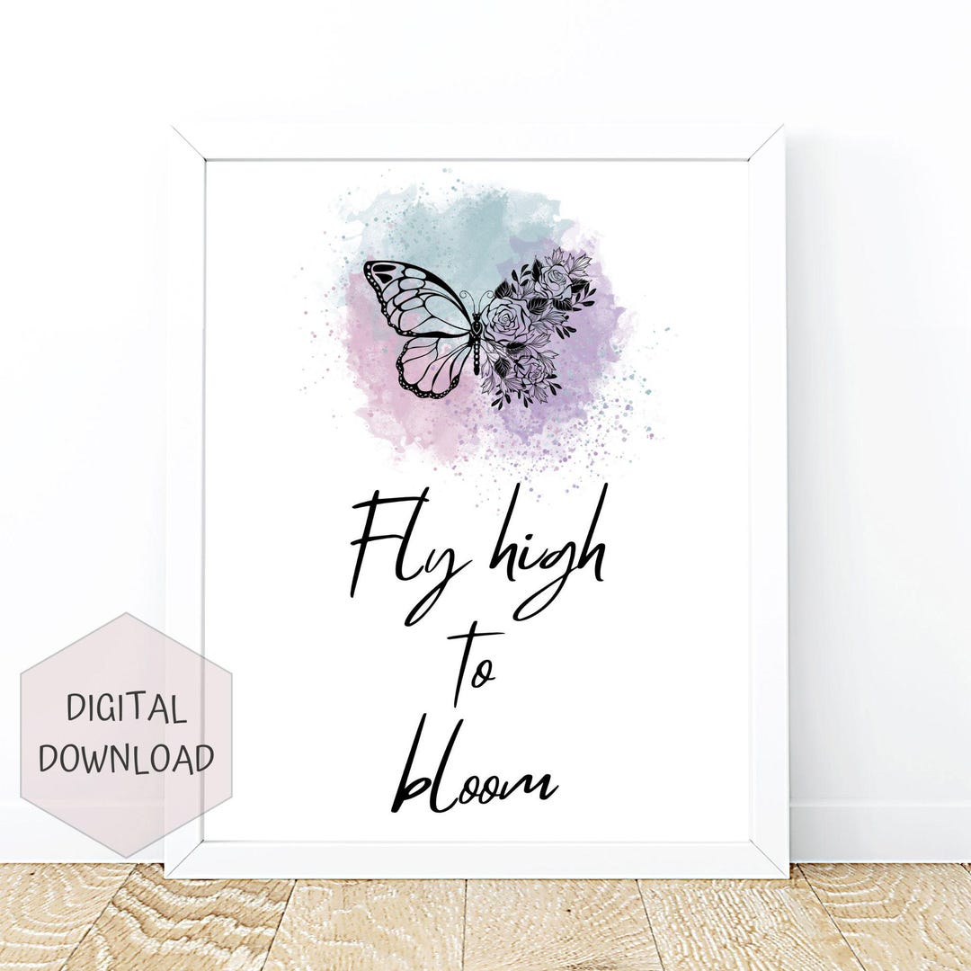 Inspirational Butterfly Quote Print | Minimalist Positive Affirmations ...