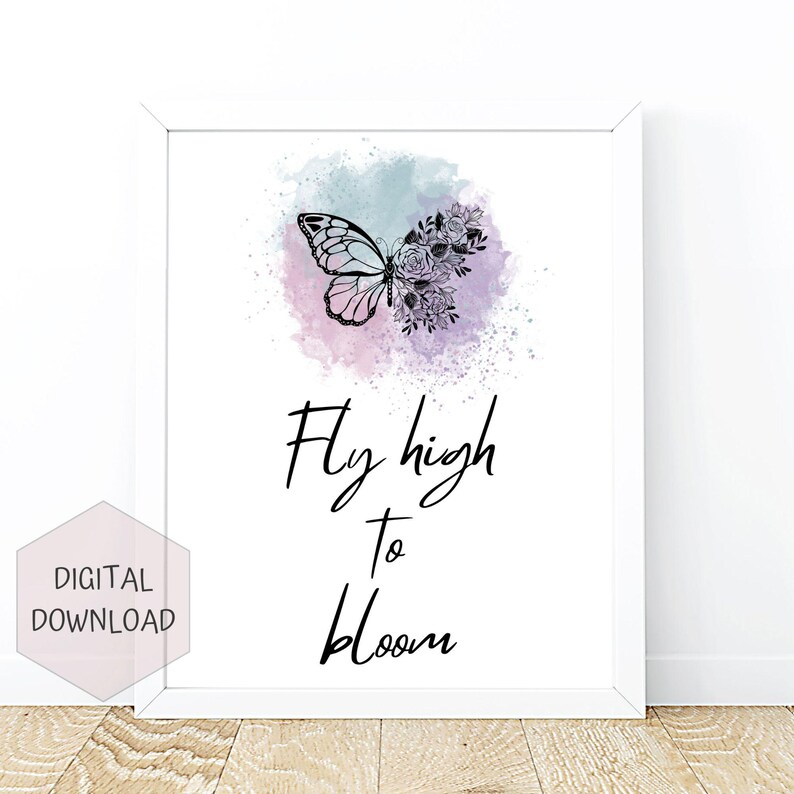 Inspirational Butterfly Quote Print | Minimalist Positive Affirmations ...