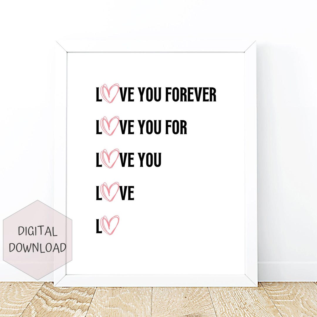 Love You Forever Poster | Romantic Love Quote Print | Wedding ...
