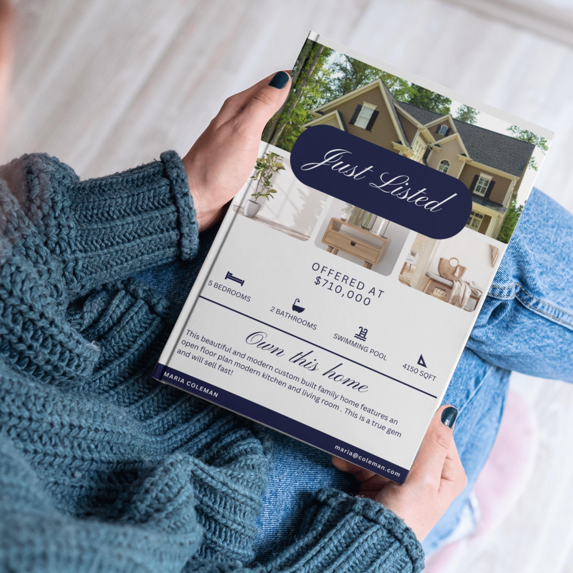 Real Estate Flyer Bundle, Real Estate Marketing, Just Listed Flyer ...